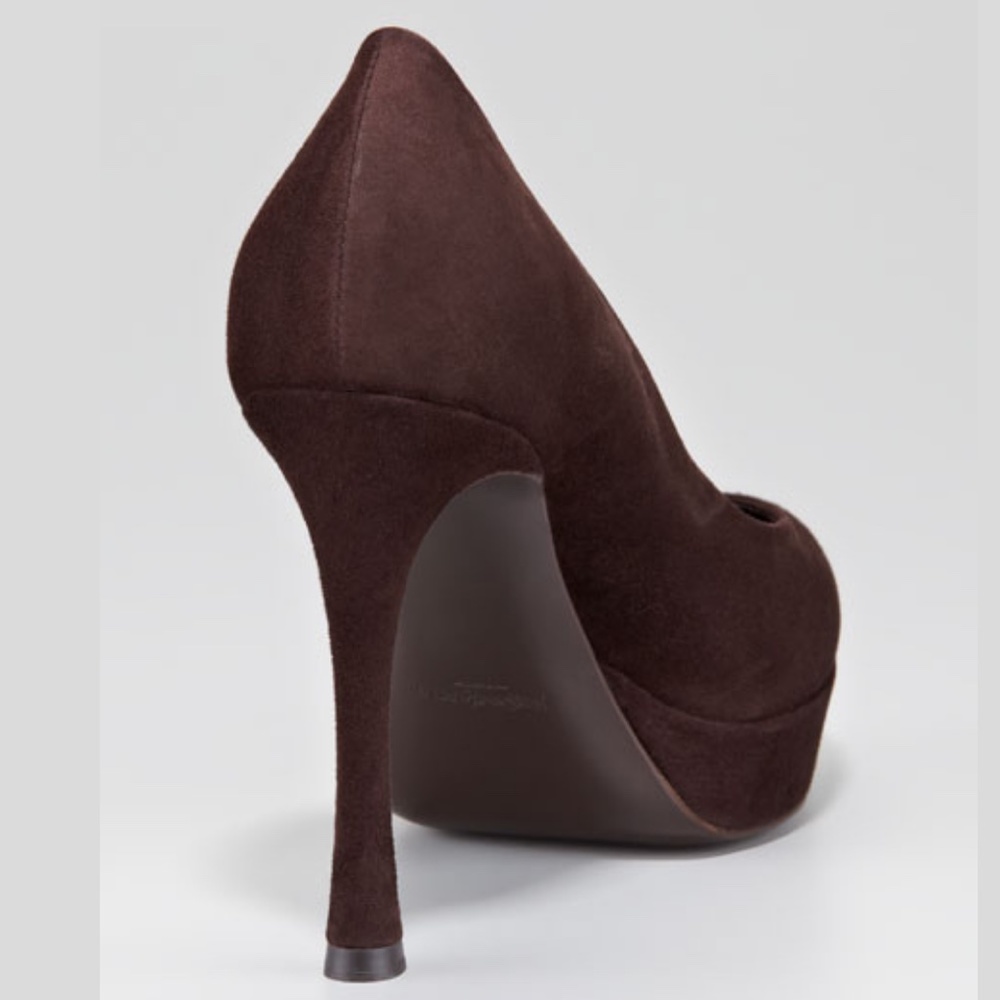 Yves Saint Laurent Gisele Suede Platform Pumps - Gem